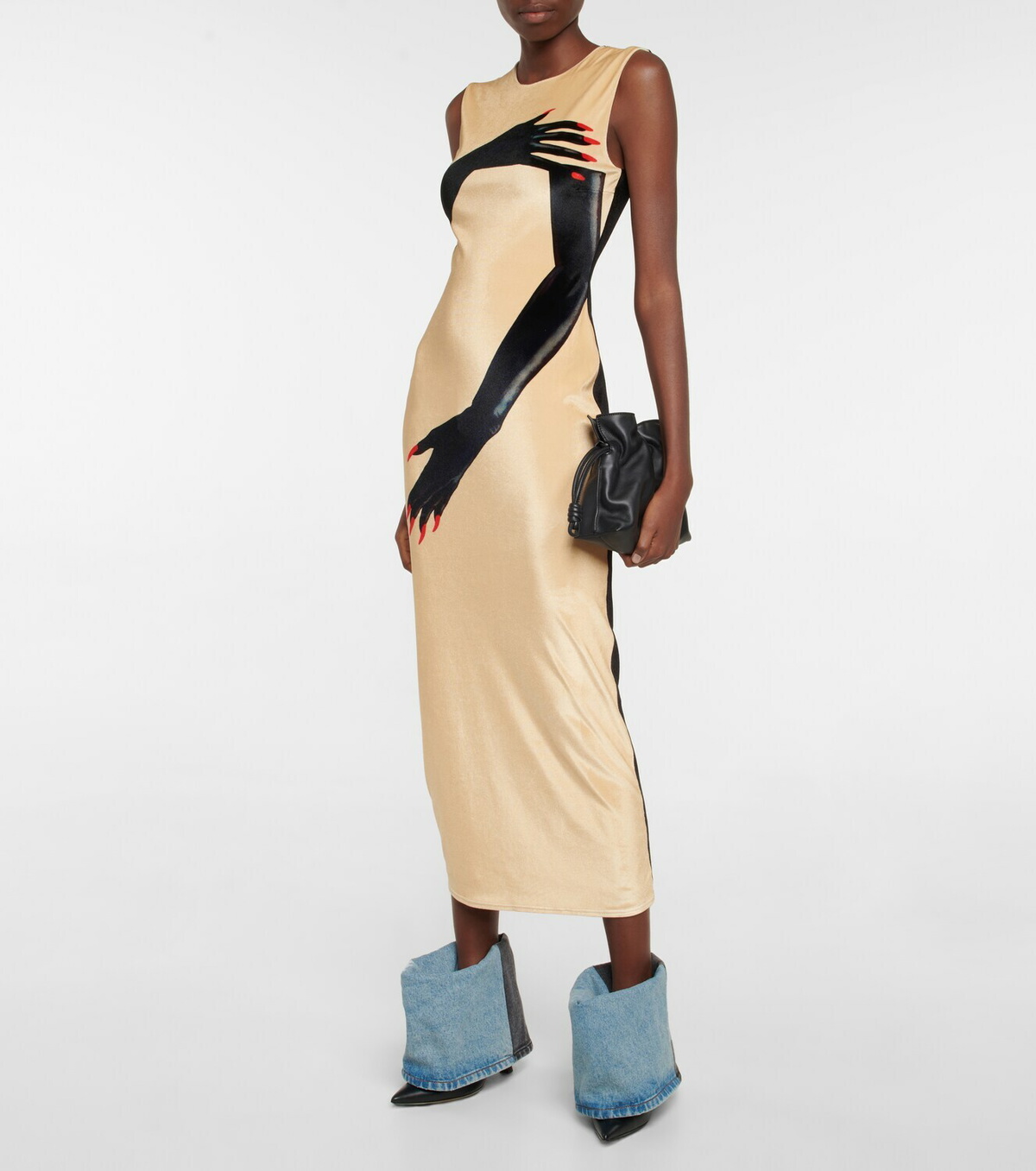 Loewe - Denim and leather ankle boots Loewe