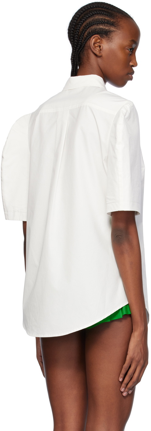 Pushbutton White Puff Shoulder Shirt Pushbutton