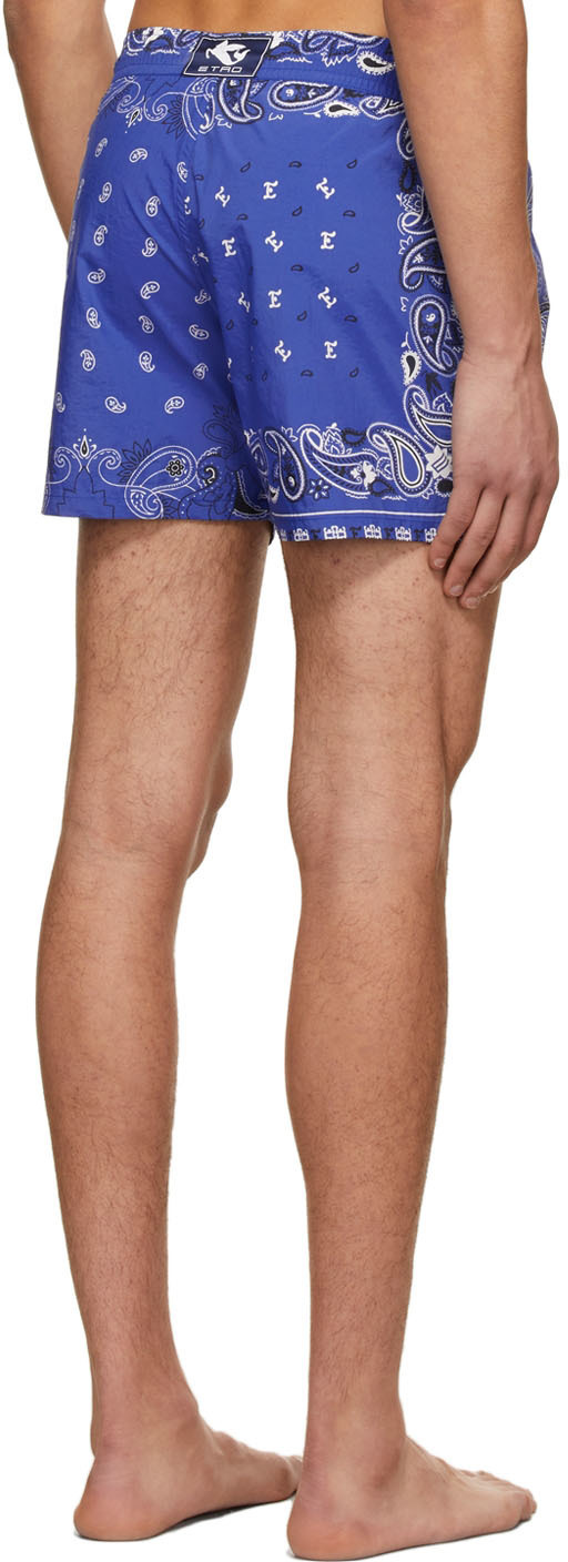 Etro Blue Paisley Bandana Swim Shorts Etro