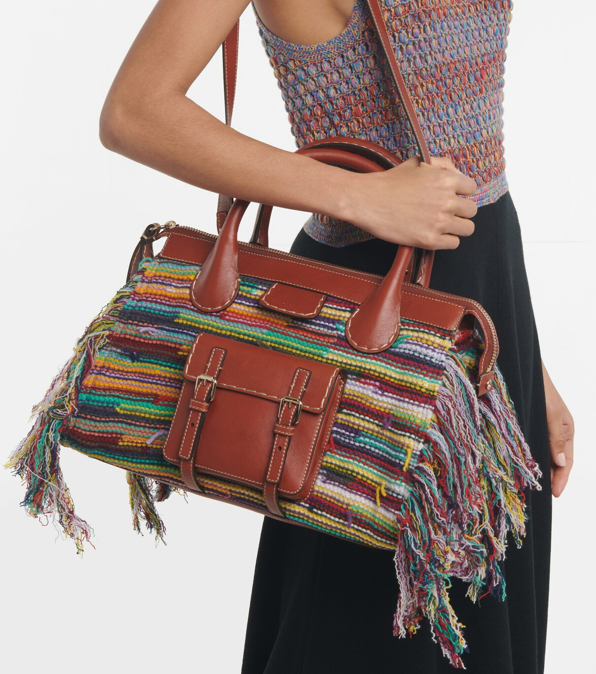 Chloe - Edith Medium cashmere and leather tote Chloe