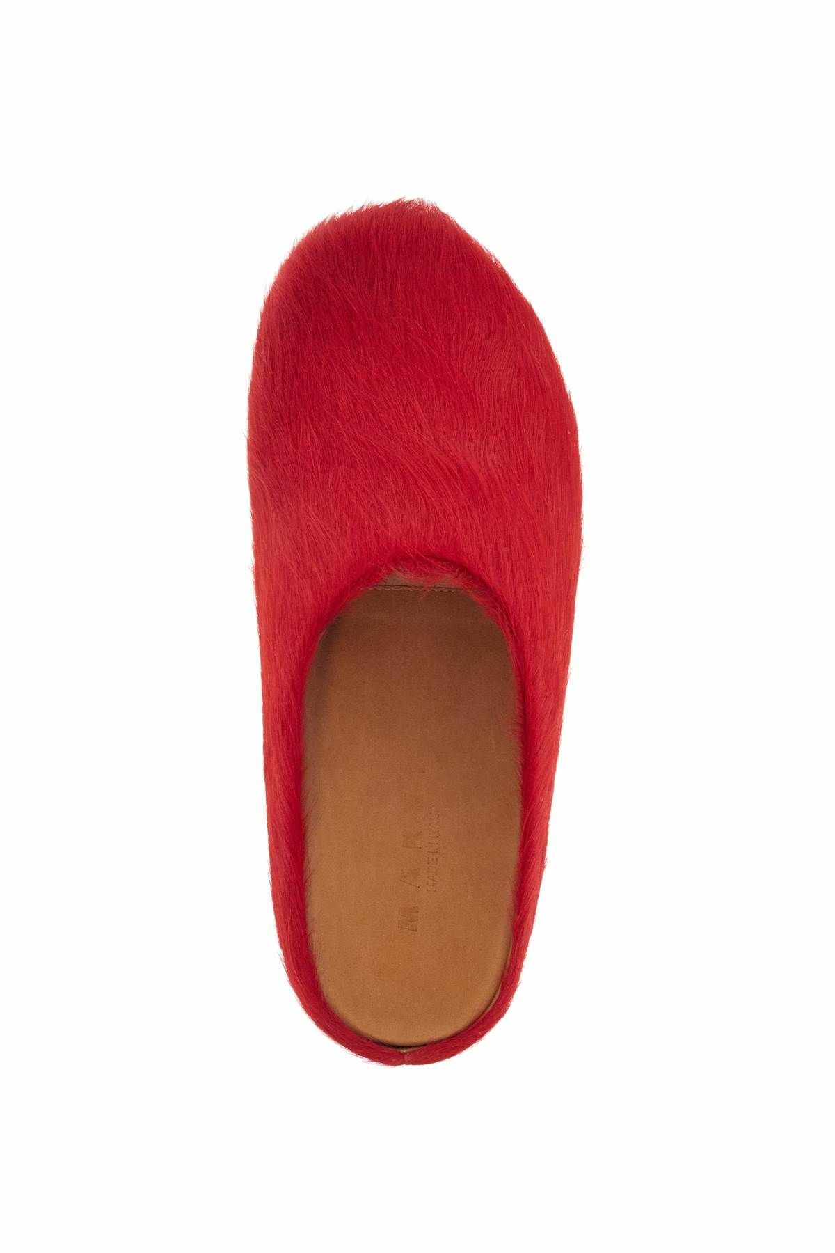 MARNI long-haired fussbett clogs Red Marni