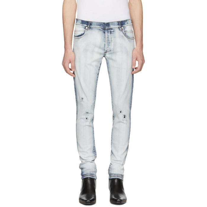 Balmain Blue Bleached Jeans Balmain