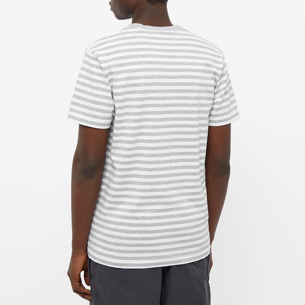 Velva Sheen Men's Narrow Stripe Pocket T-Shirt in White/Heather Grey ...