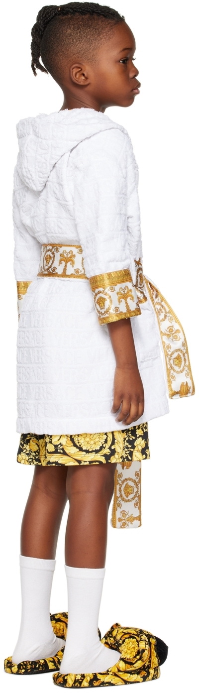 Versace Kids White 'I Love Baroque' Bath Robe Versace
