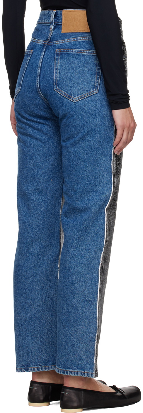MM6 Maison Margiela Black & Blue Coated Jeans MM6 Maison Margiela