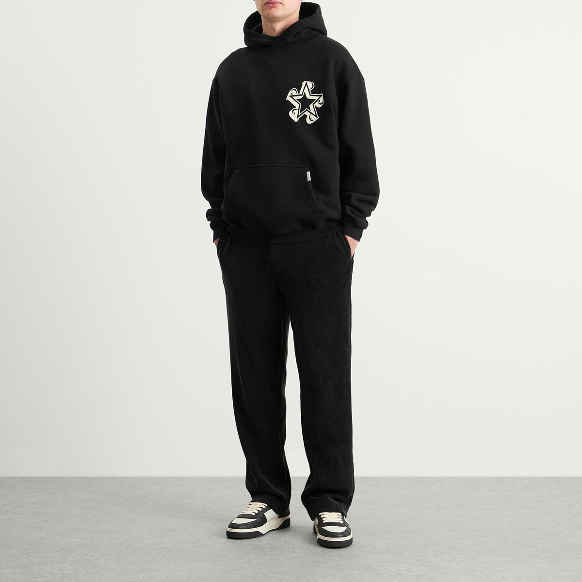 Represent Men's Ribbed Hybrid Pant in Washed Black Represent