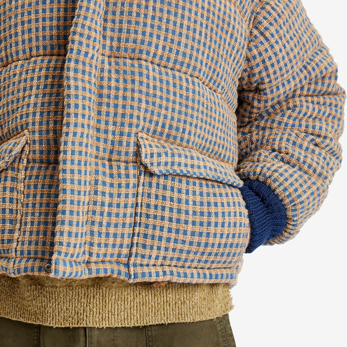 Story mfg. Men's Yanam Padded Handloom Jacket - END. Exclusive in Indigo Handloom Story Mfg.