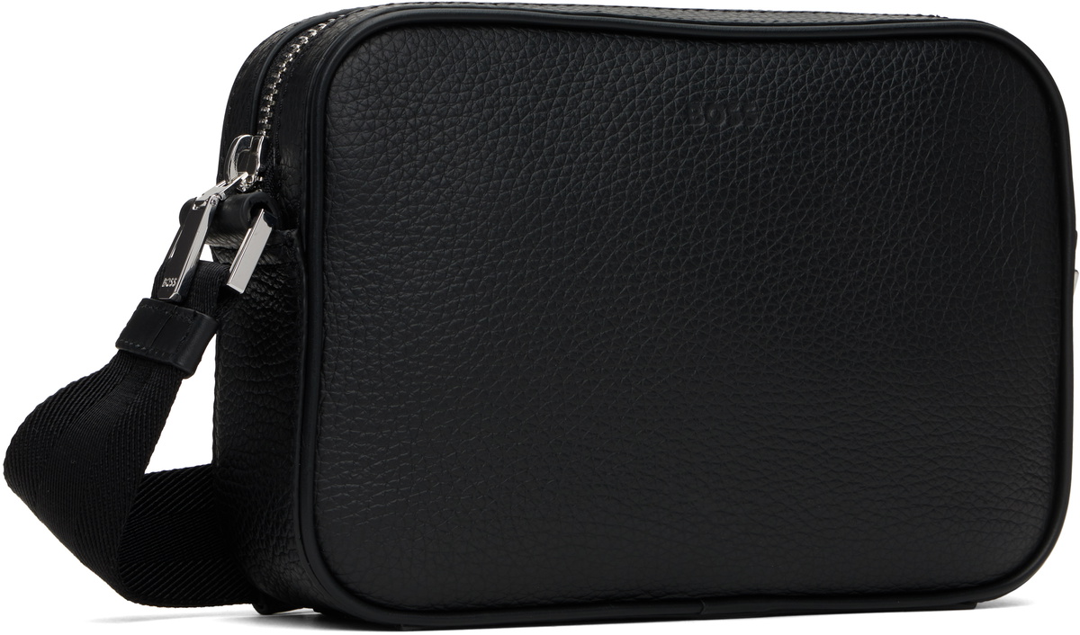 BOSS Black Embossed-Logo Leather Bag BOSS