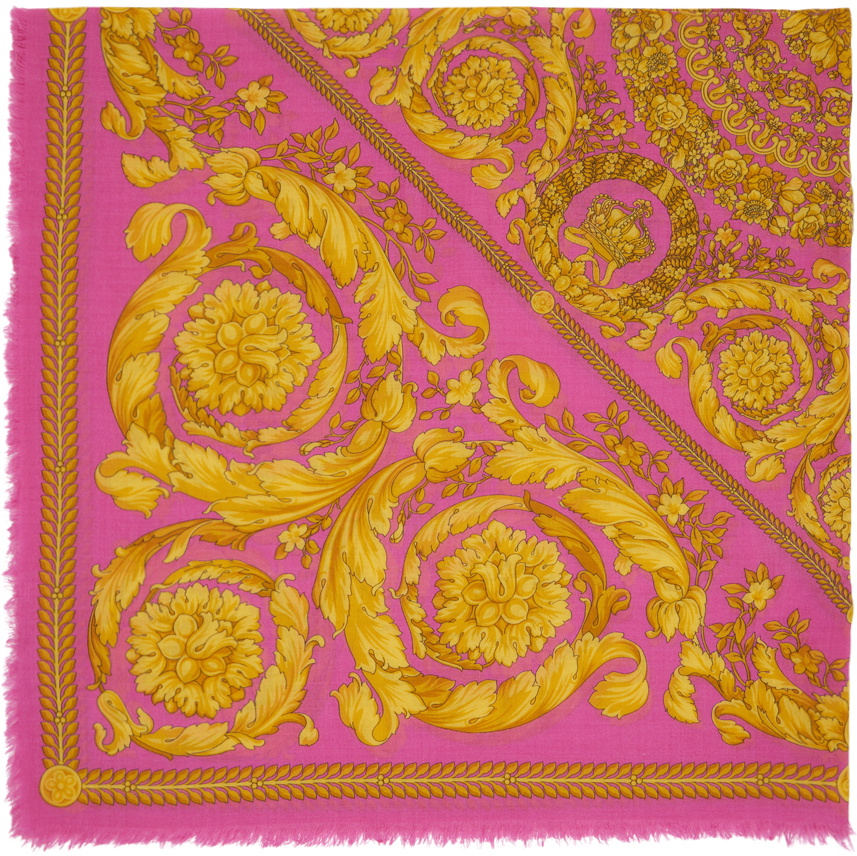 Versace Pink Barocco Scarf Versace
