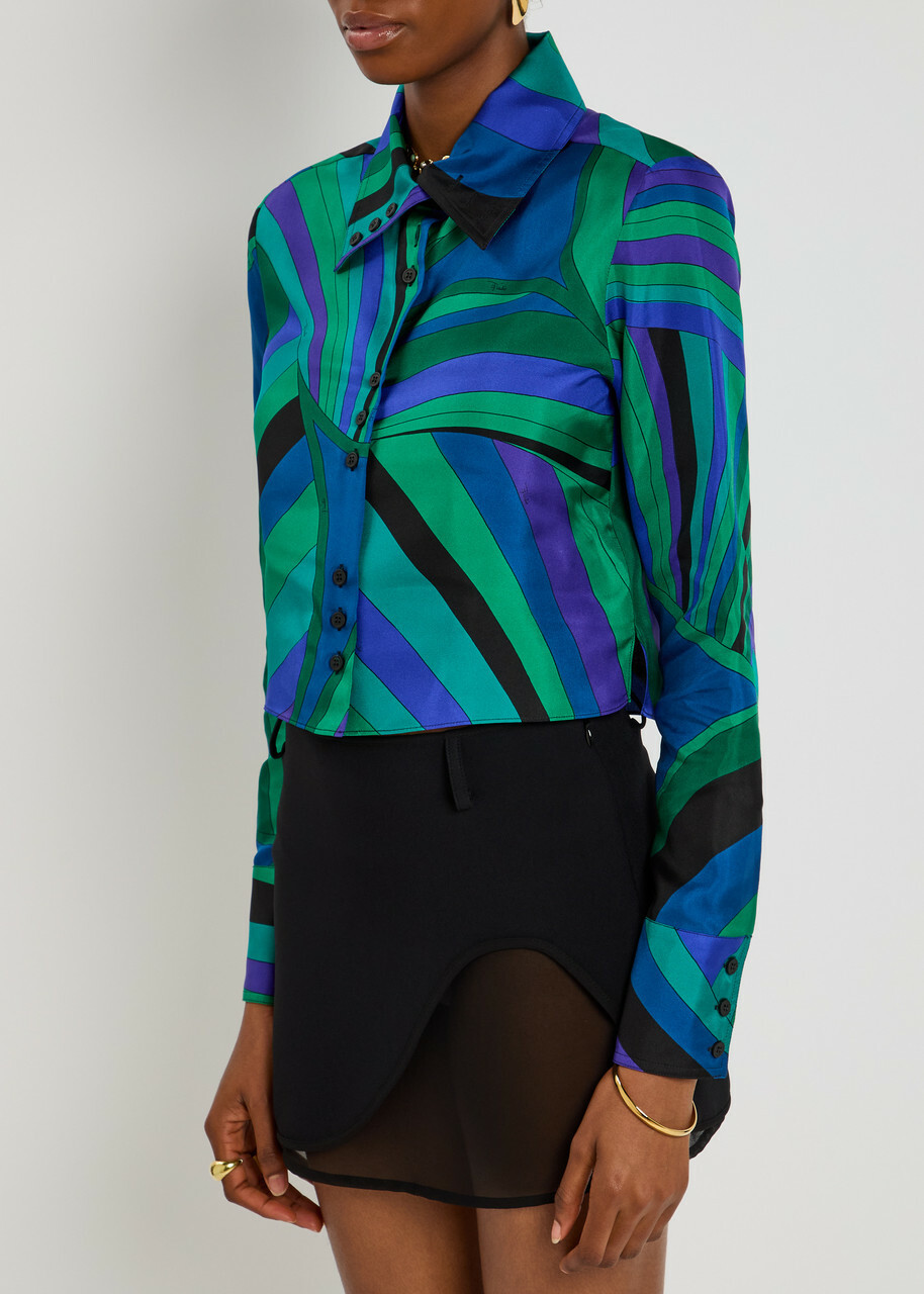 Pucci Iride Printed Silk-twill Shirt Multi Print Emilio Pucci