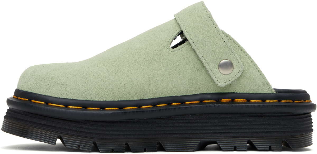 Dr. Martens Green ZebZag Suede Slingback Platform Mules Dr. Martens