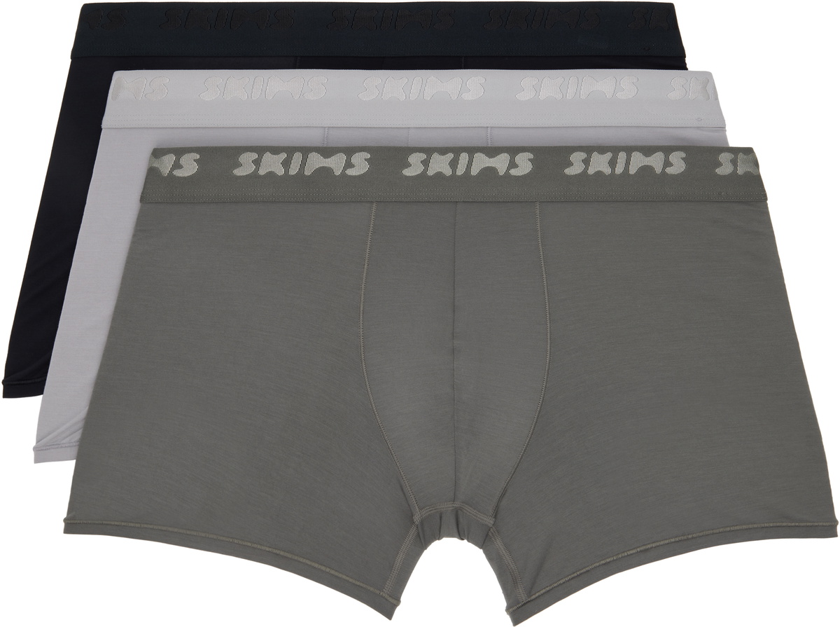 SKIMS Three-Pack Multicolor SKIMS Cotton 3 Boxer Briefs SKIMS