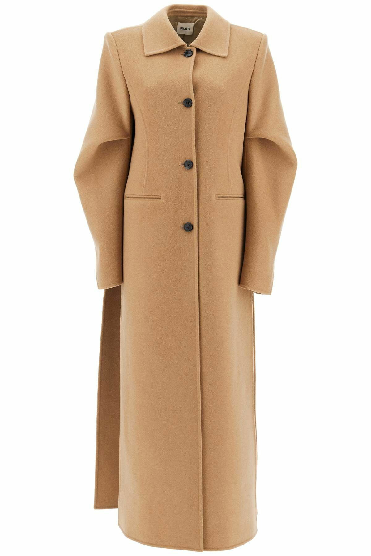 KHAITE long coat with deep side slits Beige Khaite