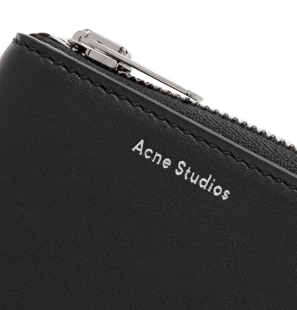 Acne Studios - Logo-Print Leather Zip-Around Wallet - Men - Black Acne ...