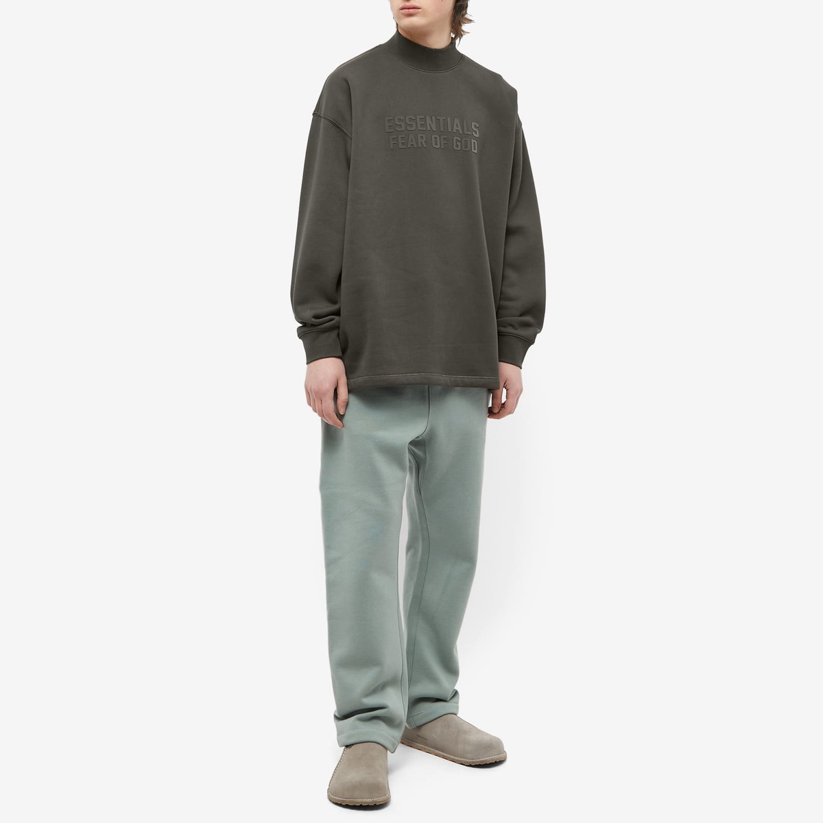 Fear of God ESSENTIALS Men's Relaxed Crew Sweat in Off-Black Fear Of ...