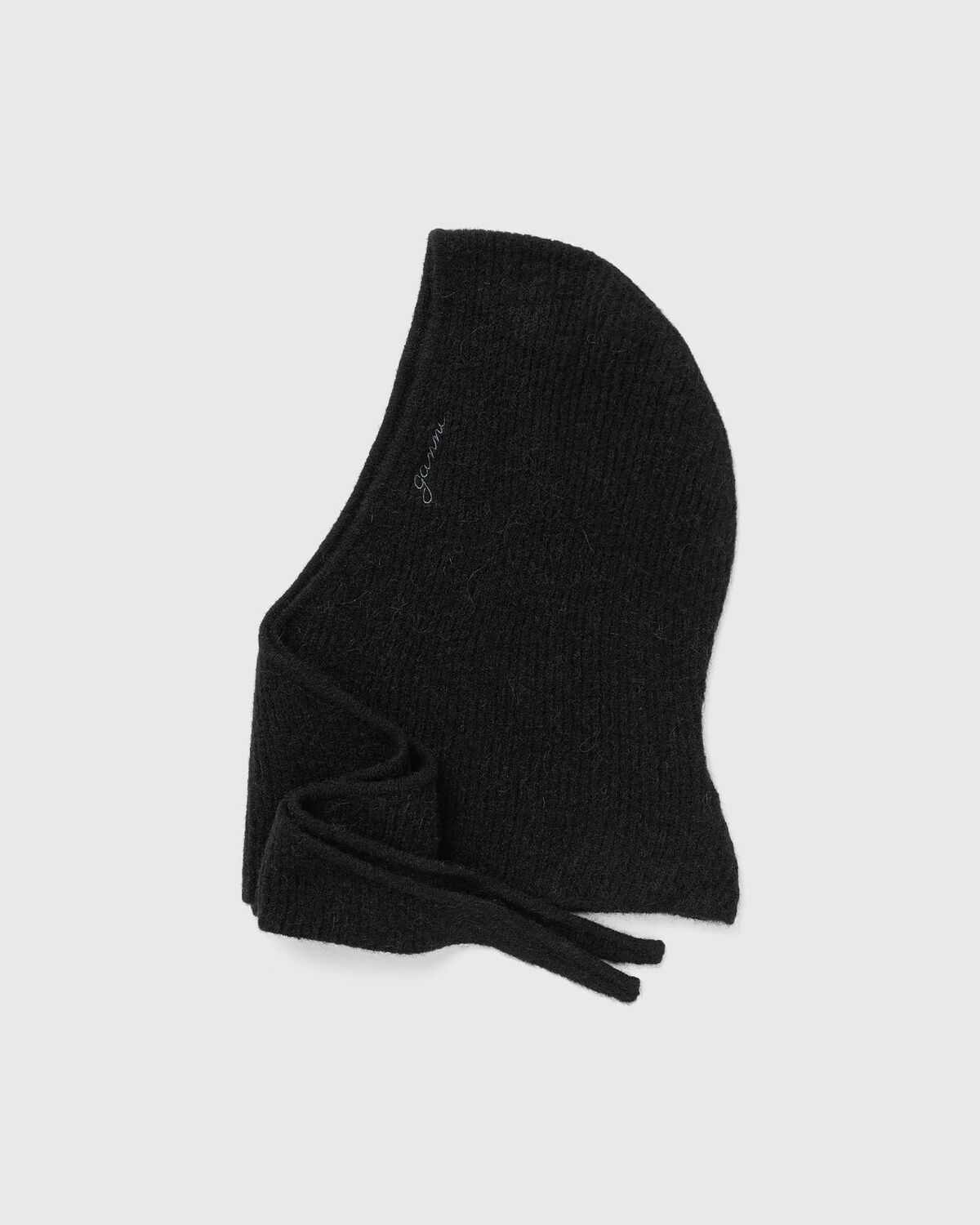 Ganni Soft Wool Balaclava Black Balaclavas GANNI