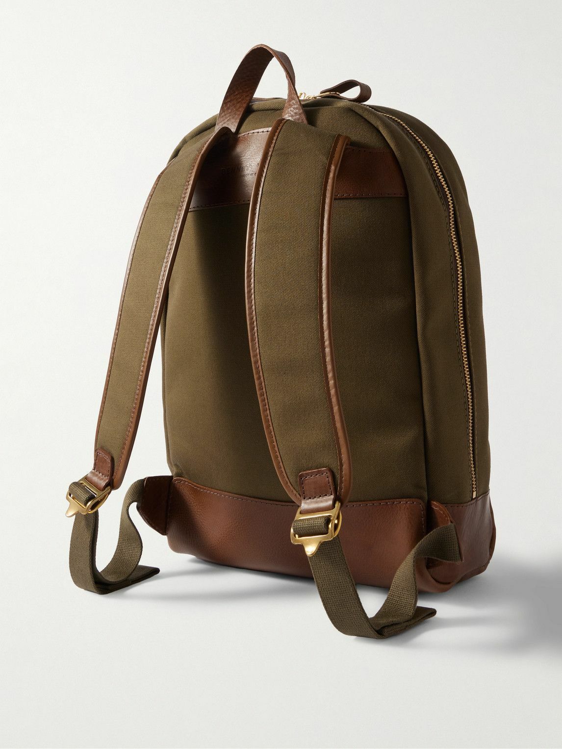 Bennett Winch - Logo-Embroidered Leather-Trimmed Cotton-Canvas Backpack ...