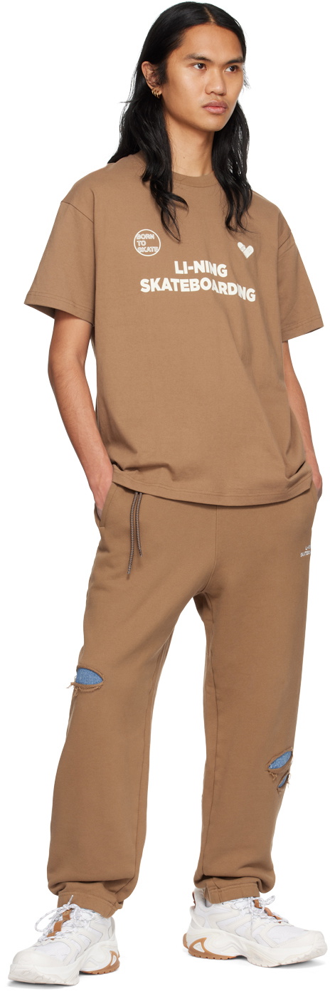 Li-Ning Brown Skateboard T-Shirt Li-Ning