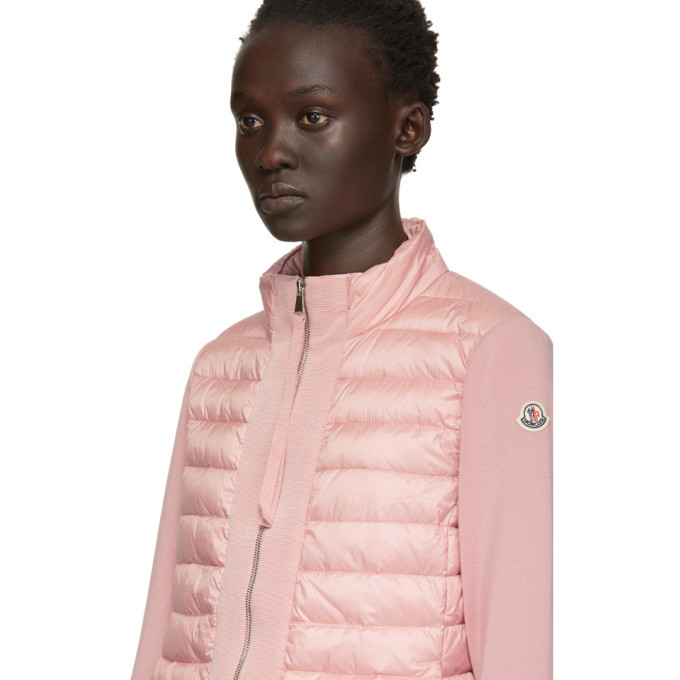 Moncler Pink Knit and Down Jacket Moncler