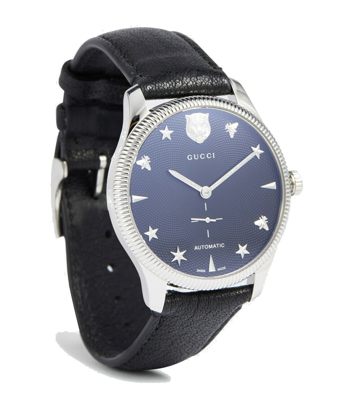 Gucci G-Timeless leather and stainless steel watch Gucci