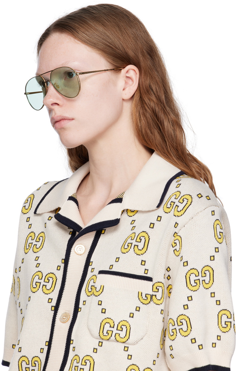 Gucci Gold Aviator Sunglasses Gucci