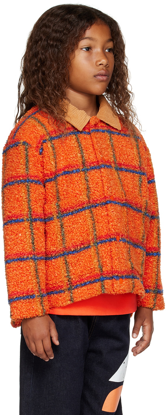 TINYCOTTONS Kids Orange Check Jacket TINYCOTTONS