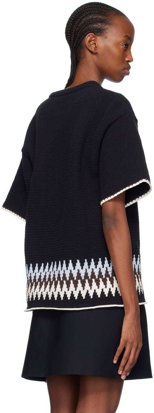 Jil Sander Black Zig-Zag T-Shirt Jil Sander