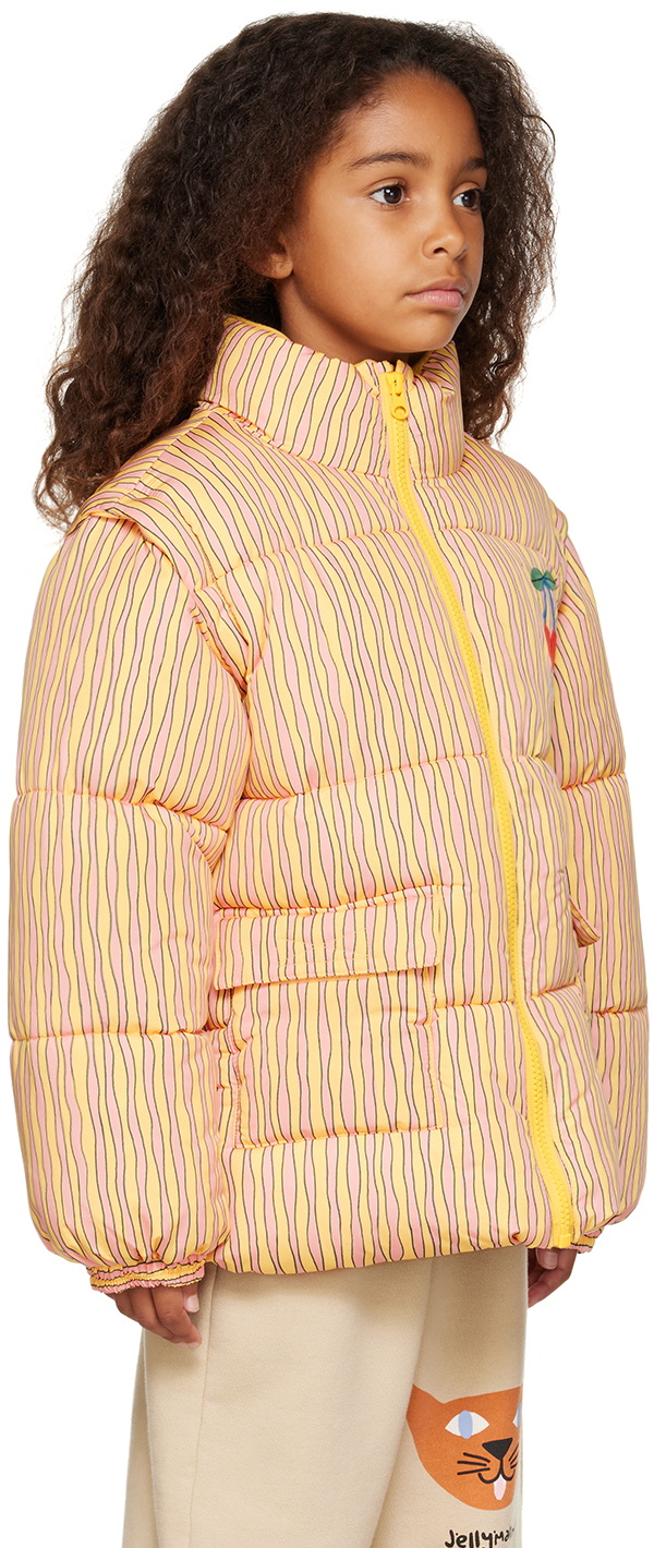 Jellymallow Kids Yellow Wave Puffer Jacket Jellymallow