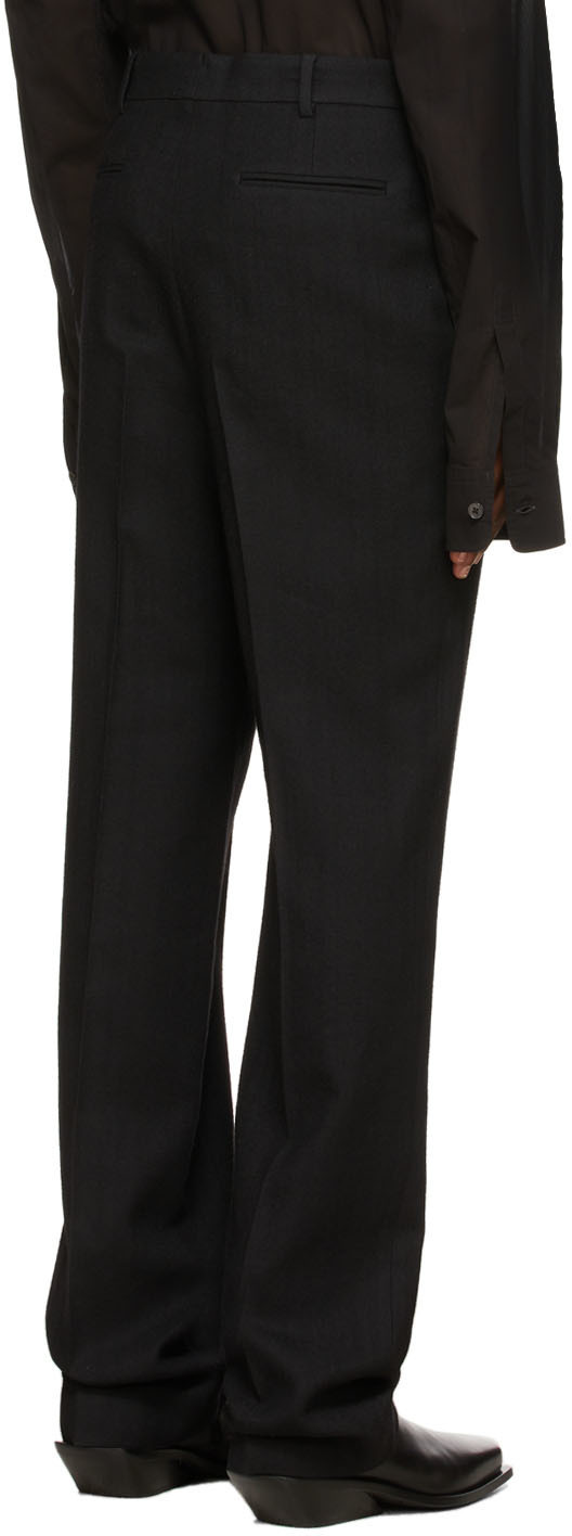 Ann Demeulemeester Black Brushed Wool Vincent Trousers Ann Demeulemeester