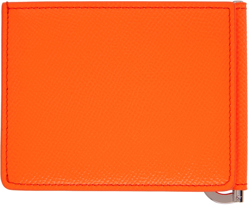 Maison Margiela Orange Leather Trifold Wallet Maison Margiela
