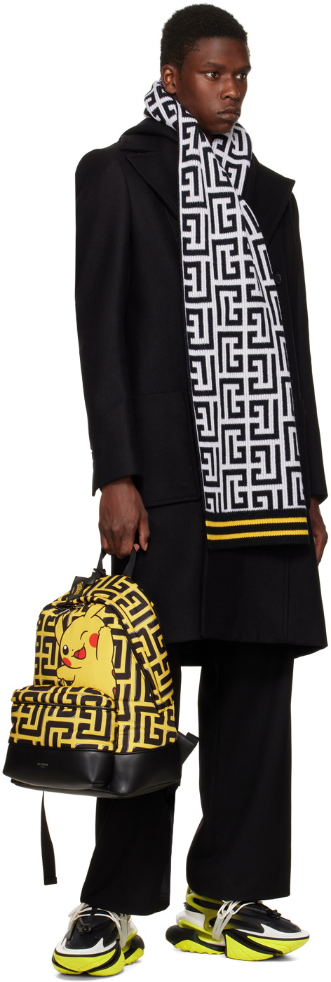 Balmain Black & White Monogram Scarf Balmain