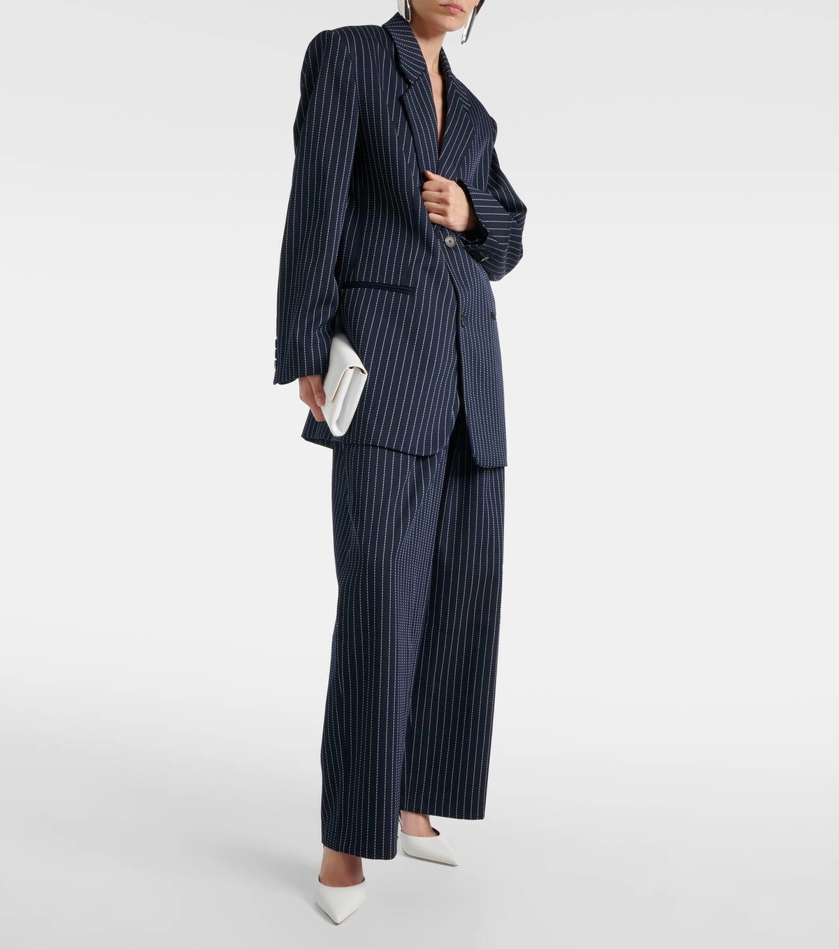 Amina Muaddi Holli 95 leather slingback pumps Amina Muaddi