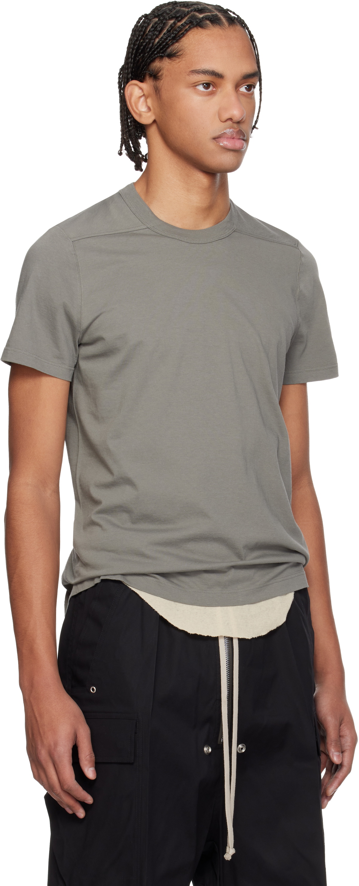Rick Owens Gray Temple Short Level T-shirt Rick Owens