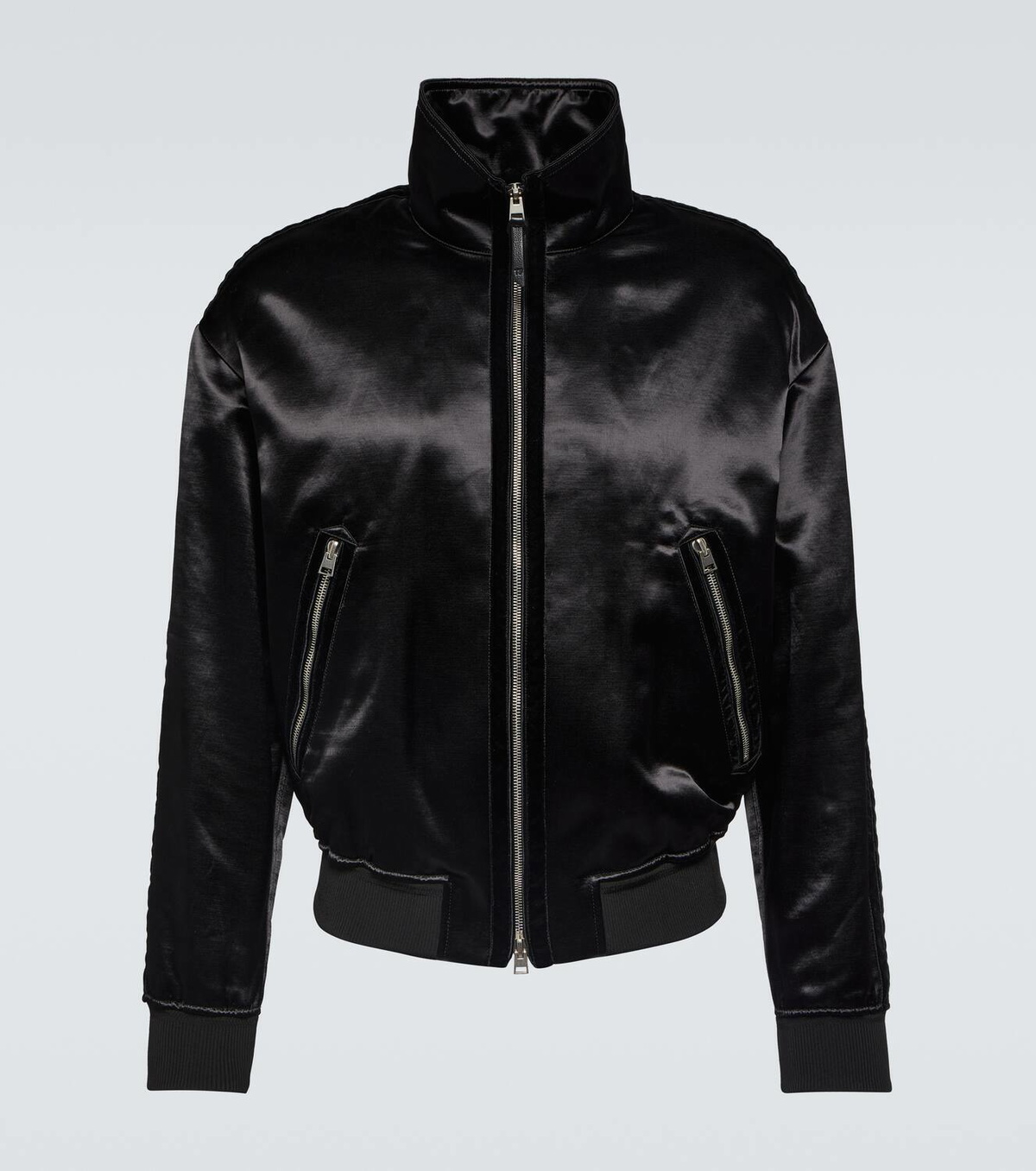 Tom Ford Velvet-trimmed satin track jacket TOM FORD