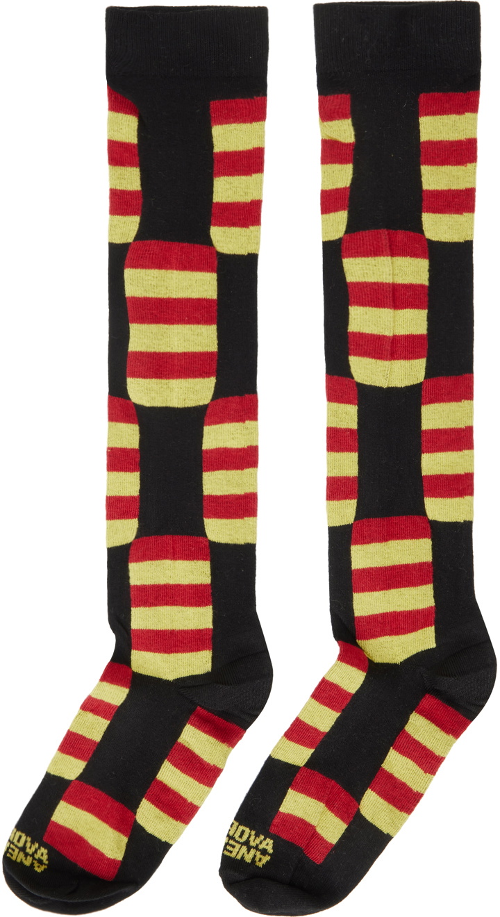 Chopova Lowena Yellow & Red Long Checker Socks Chopova Lowena