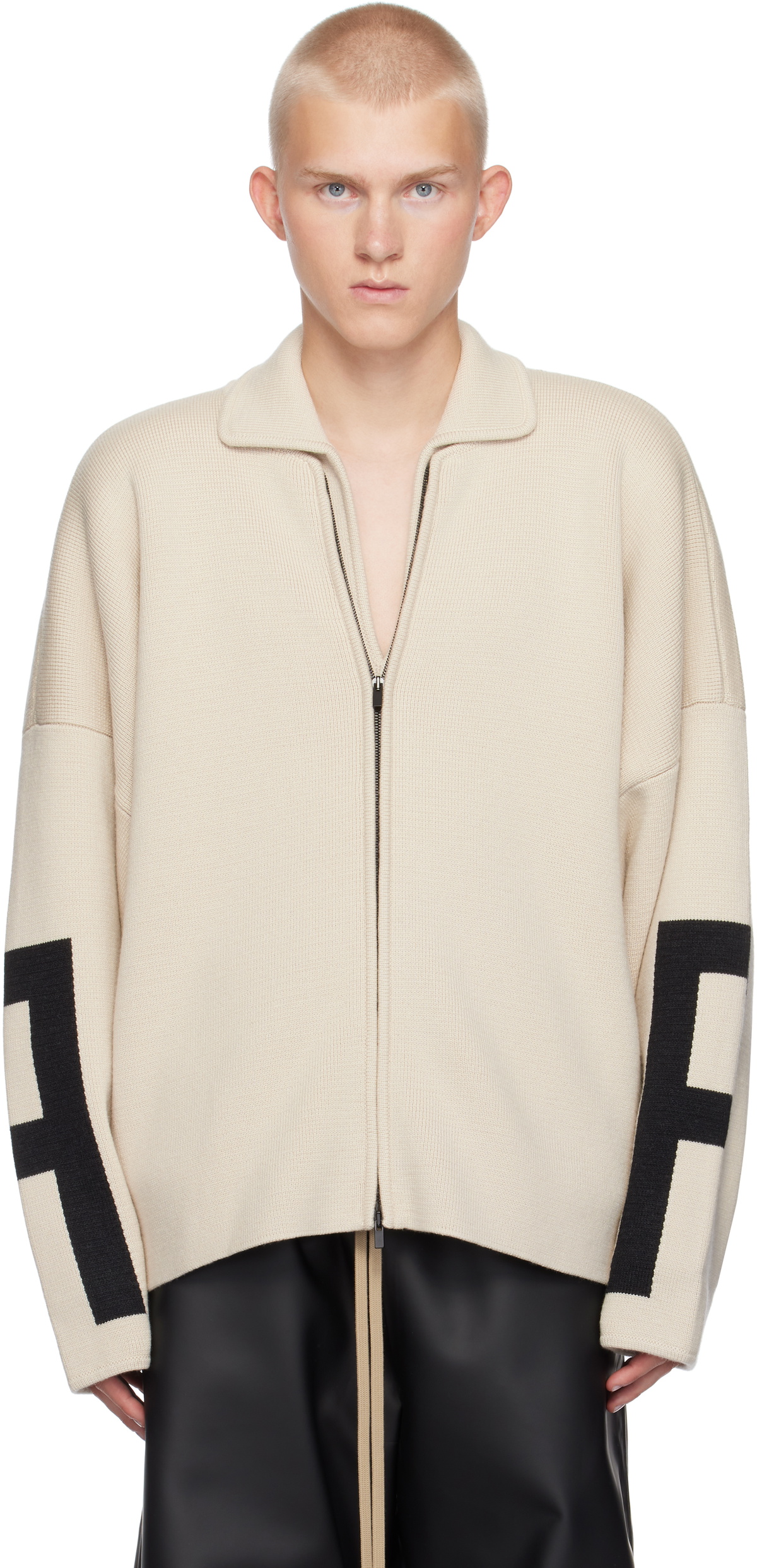 Fear of God Beige Merino Full Zip Sweater Fear Of God
