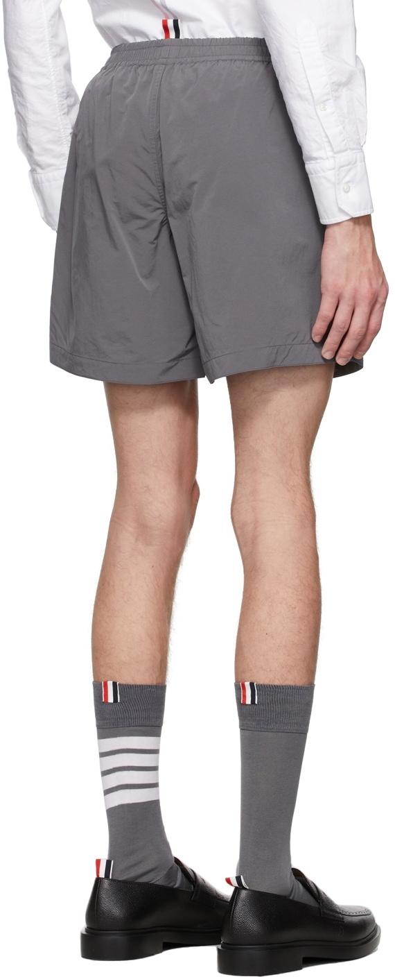 Thom Browne Grey Nylon High Density Tech Shorts Thom Browne