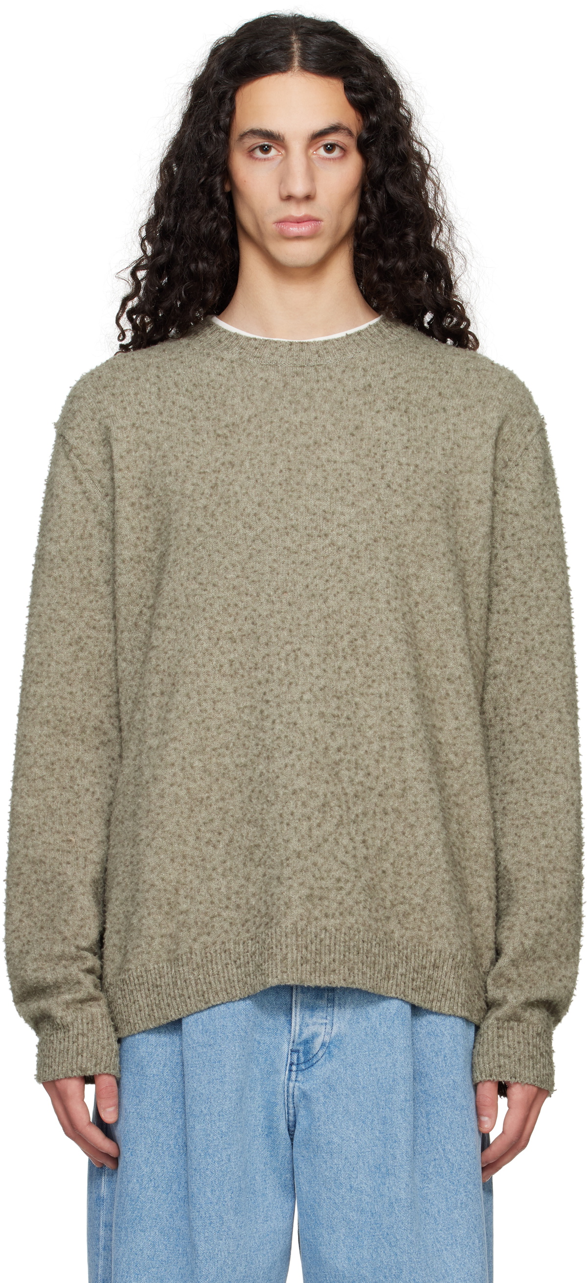Maison Margiela Green Pilling Sweater Maison Margiela