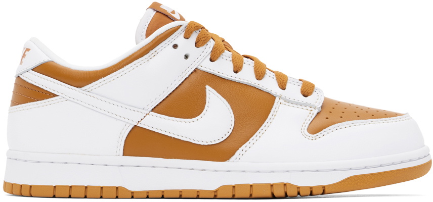 Nike White & Orange Dunk Low Sneakers Nike