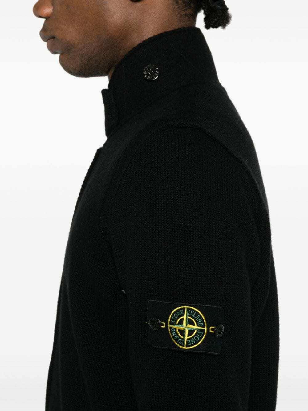 STONE ISLAND - Logo Wool Cardigan Stone Island