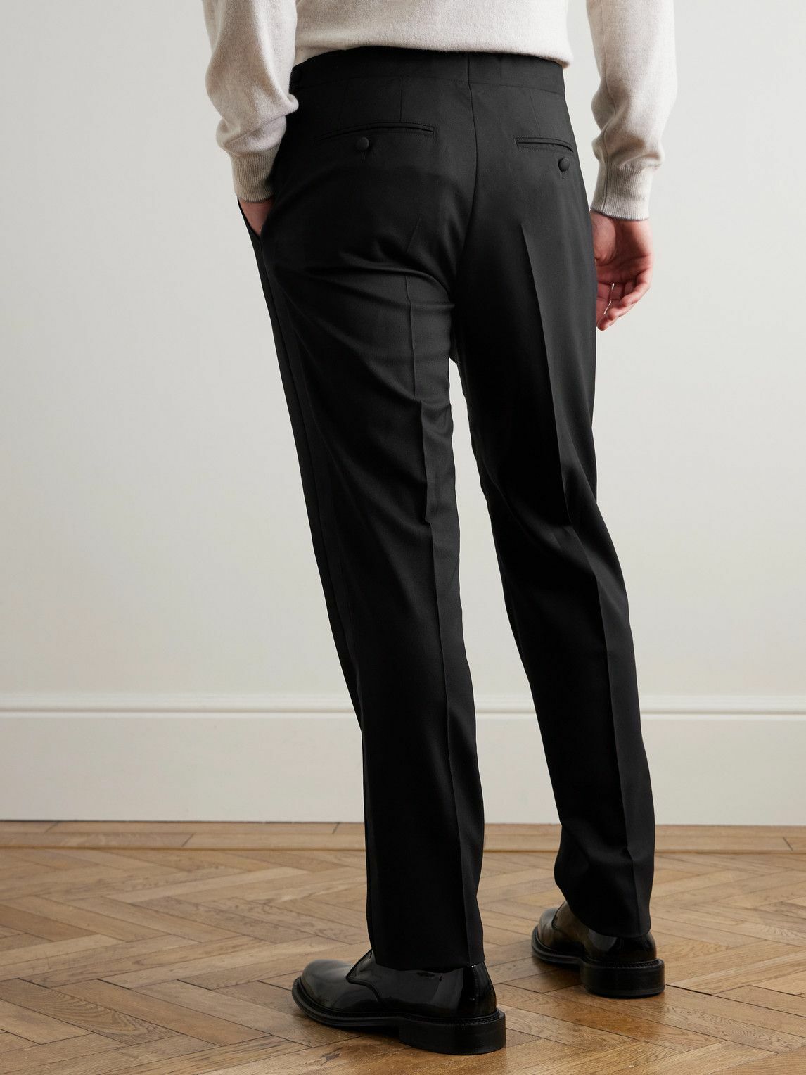 Mr P. - Slim-Fit Straight-Leg Twill-Trimmed Wool Tuxedo Trousers ...