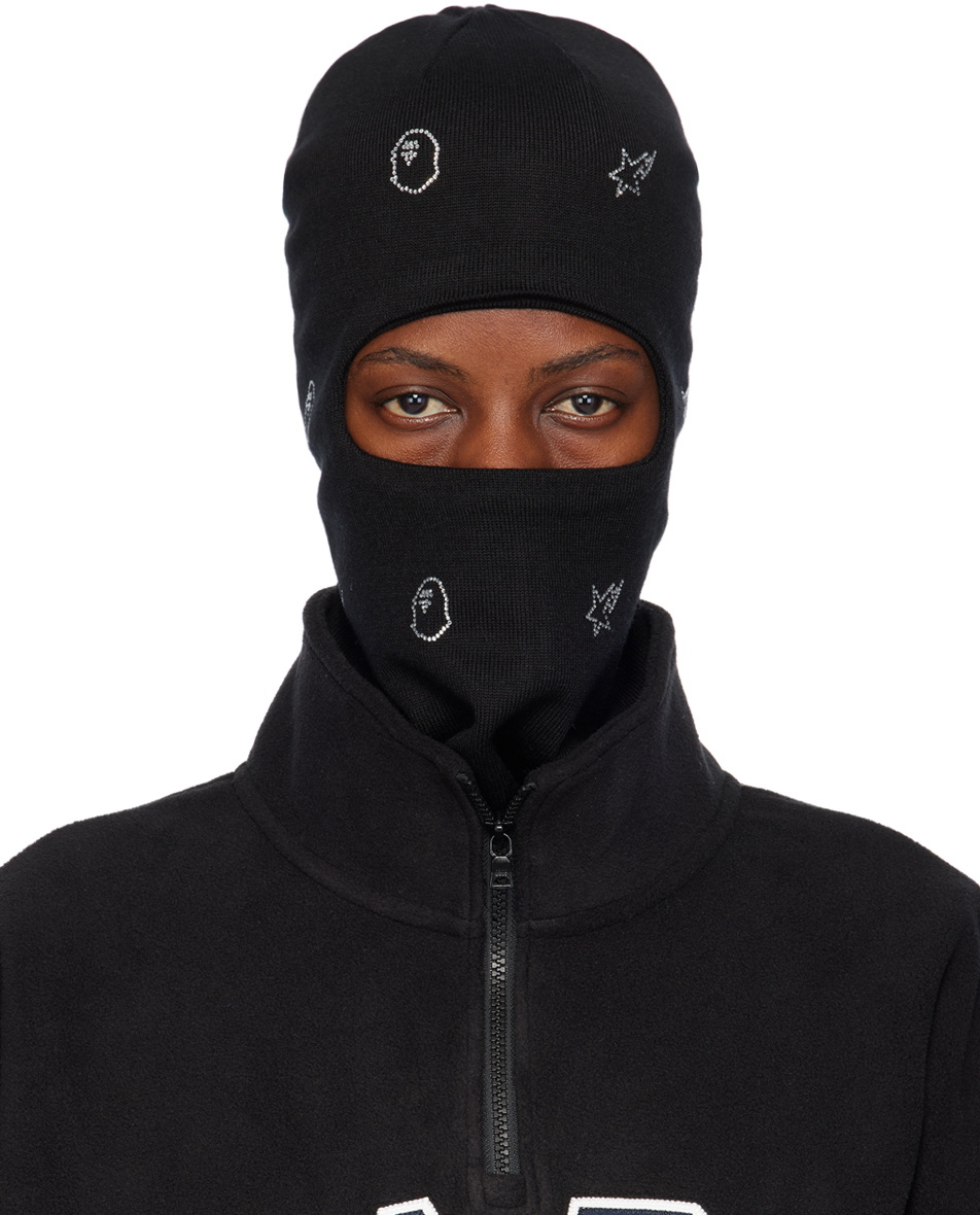 BAPE Black Crystal Stone Balaclava A Bathing Ape
