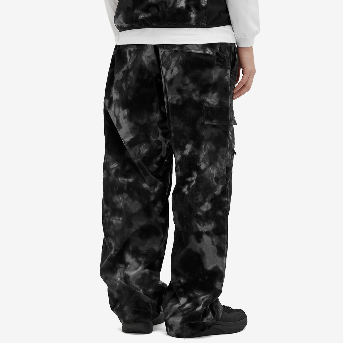 Y-3 Men's AOP Flock Nylon Shell Pants in Grey Y-3