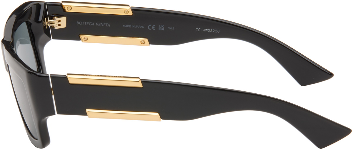 Bottega Veneta Black Dash Squared Sunglasses Bottega Veneta