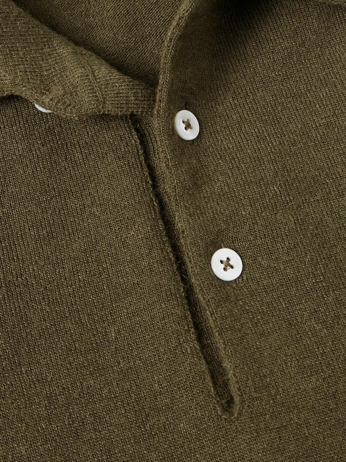 Drake's - Wool and Alpaca-Blend Polo Shirt - Green Drake's