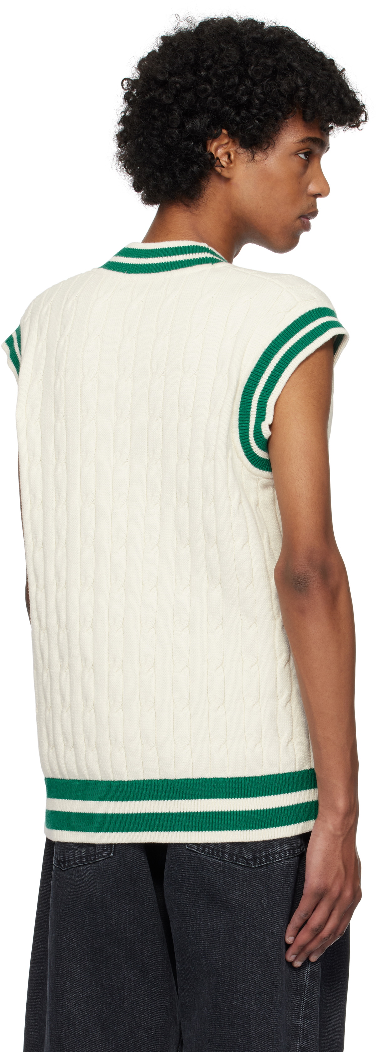 Fred Perry Off-White Cable Knit Tennis Vest Fred Perry