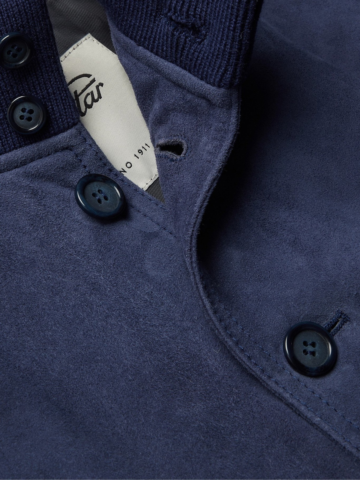 VALSTAR - Valstarino Slim-Fit Suede Bomber Jacket - Blue Valstarino