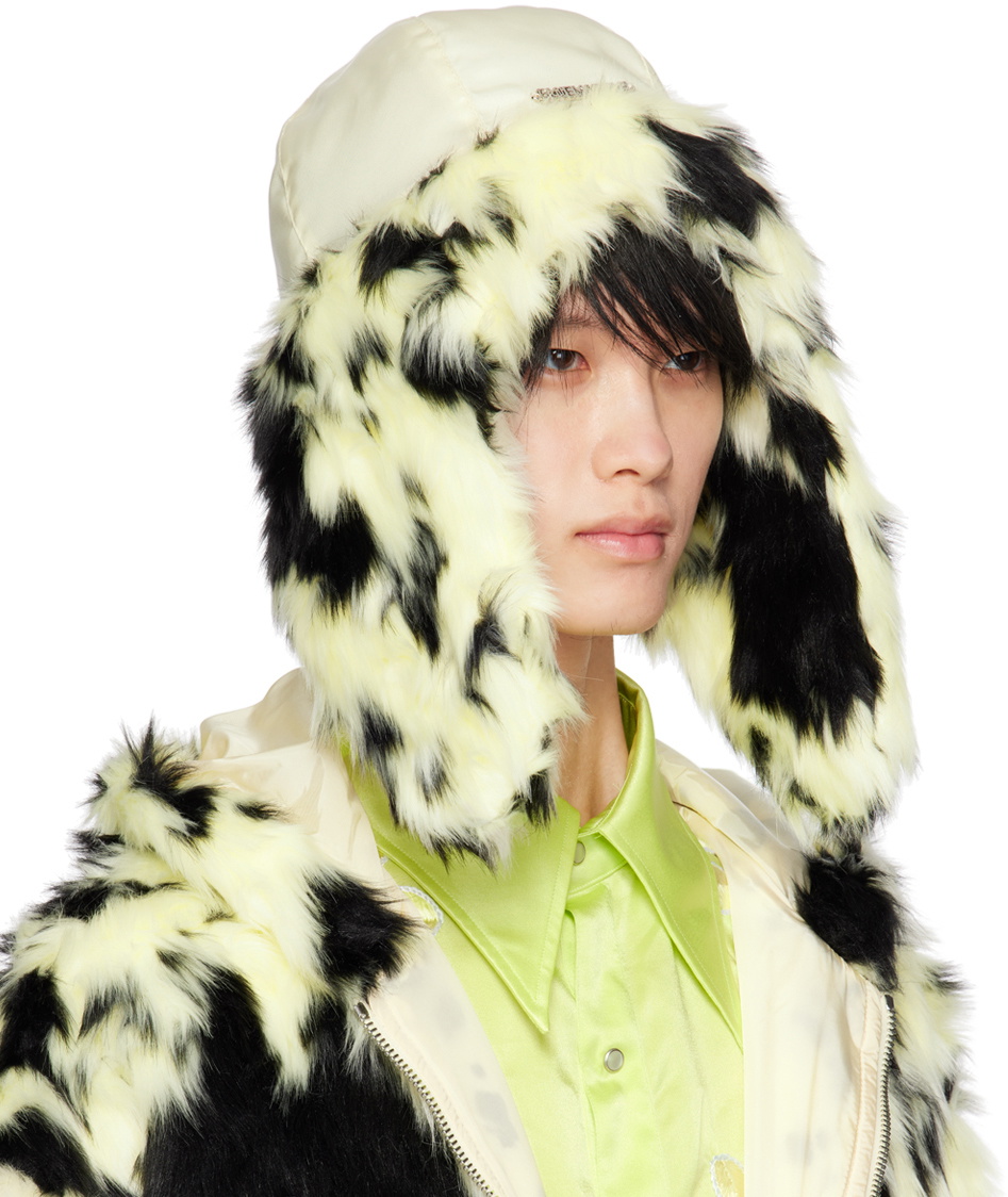 BLUEMARBLE Off-White & Black Chapka Hat