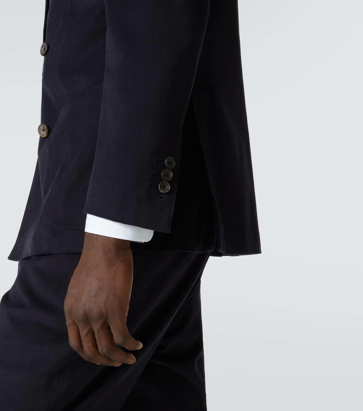 Thom Sweeney Double-breasted brushed cotton suit Thom Sweeney