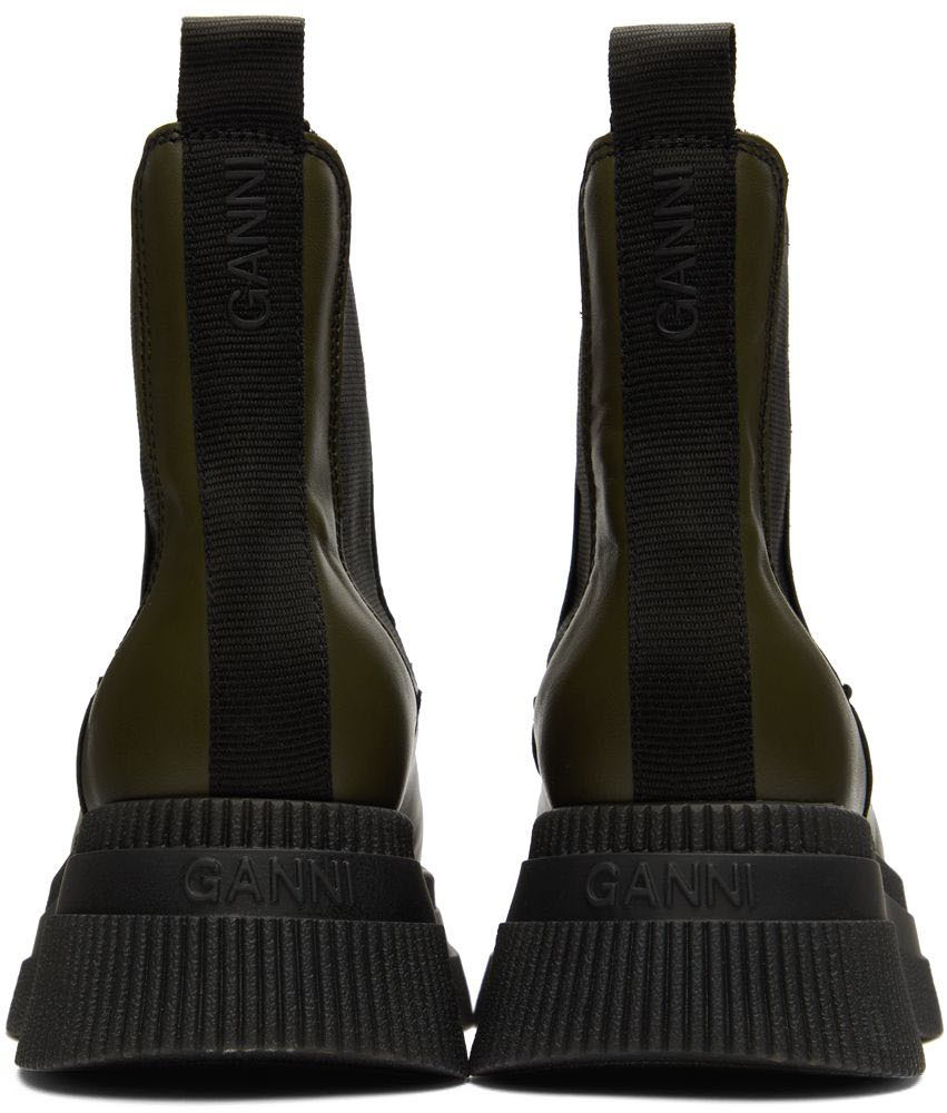 GANNI Green Chunky Chelsea Boots GANNI